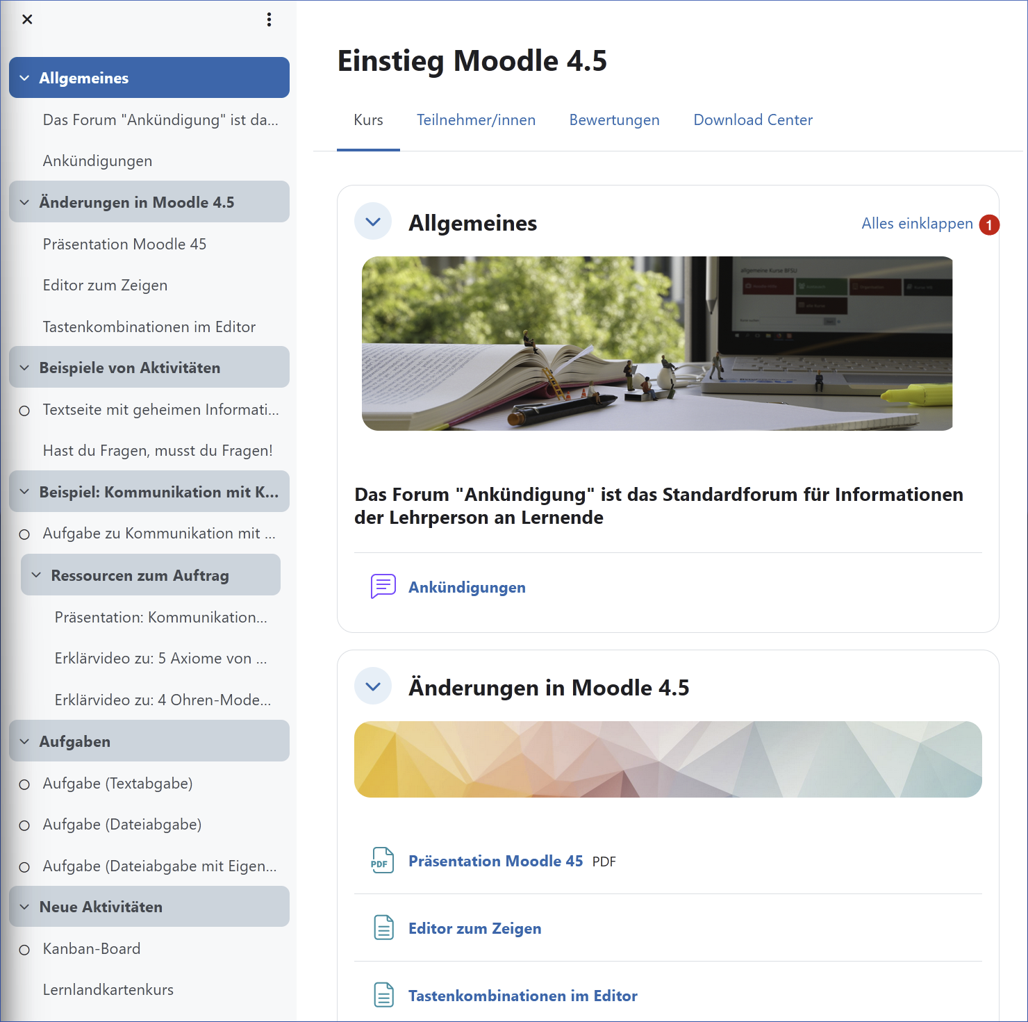 Moodle BFSU: Änderungen in Moodle für Lernende | Moodle BFSU